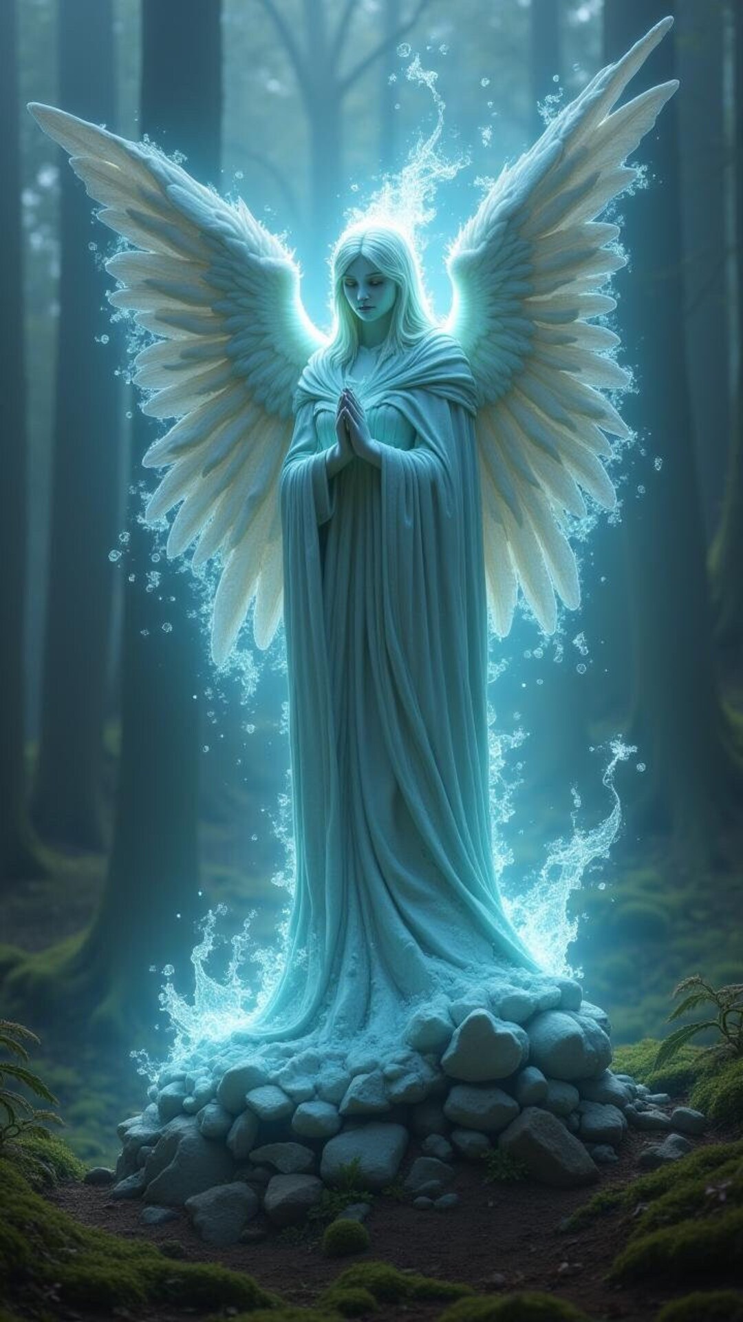 Angel on Rocks Praying - Etsy