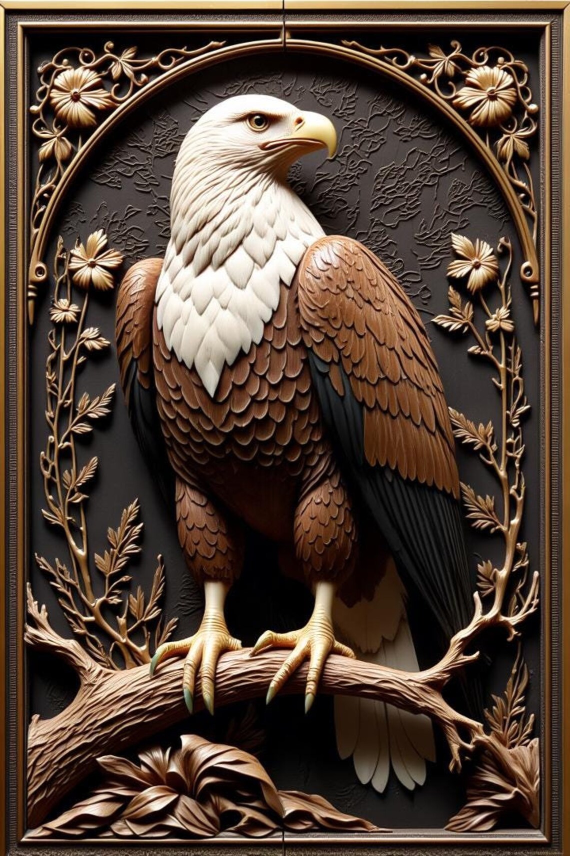 American Eagle With Elaborate Frame High Detail - Etsy