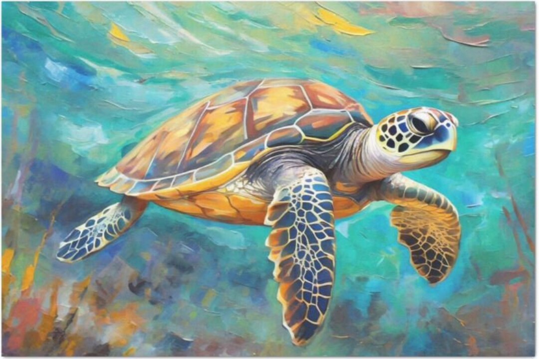 Sassy Sea Turtle Large Decoupage Tissue Paper 20"x30" - Etsy