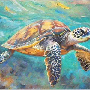 Sassy Sea Turtle Decoupage Paper (custom Sizes Available) - Etsy