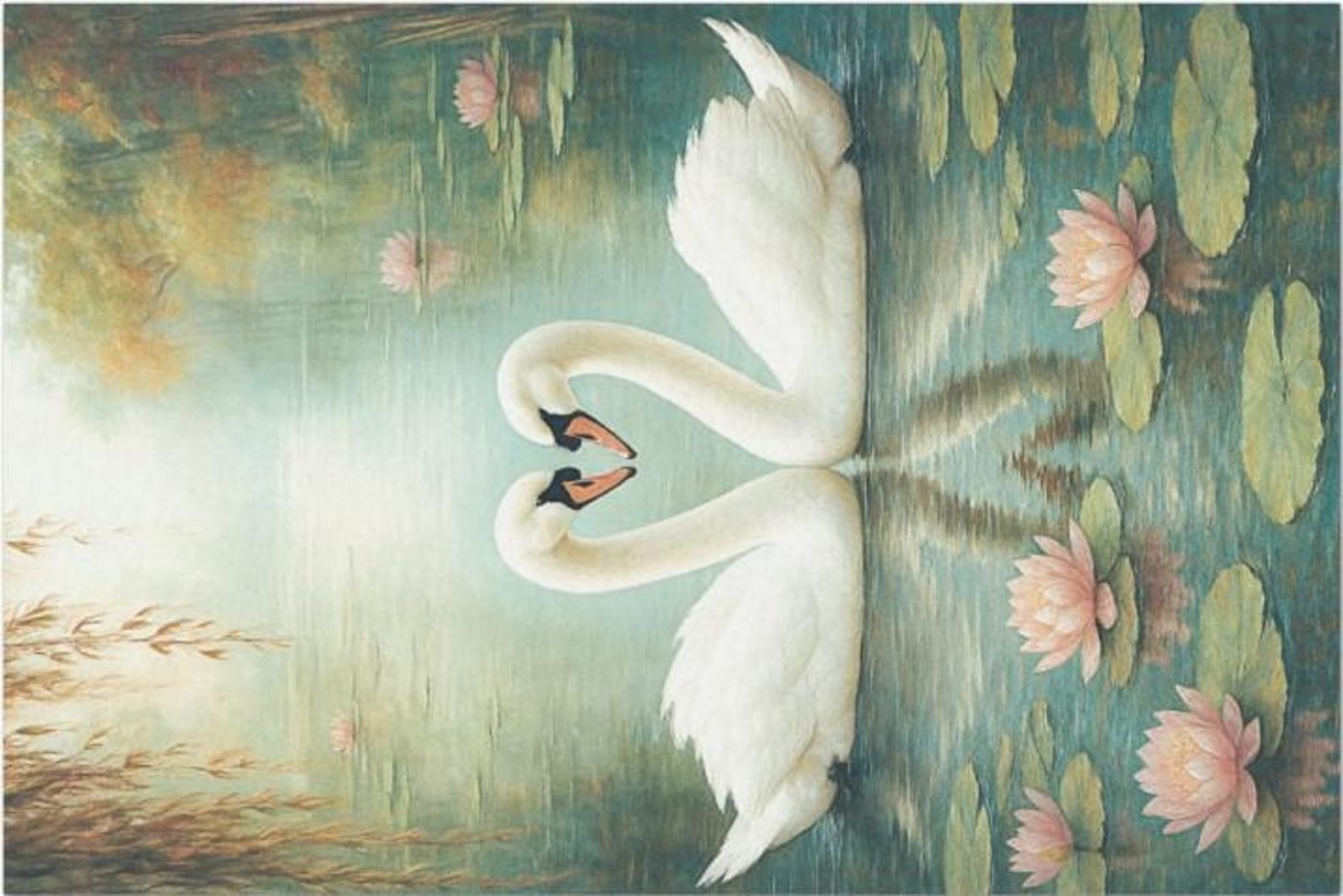 Swan Romance Decoupage Paper (custom Sizes Available) - Etsy