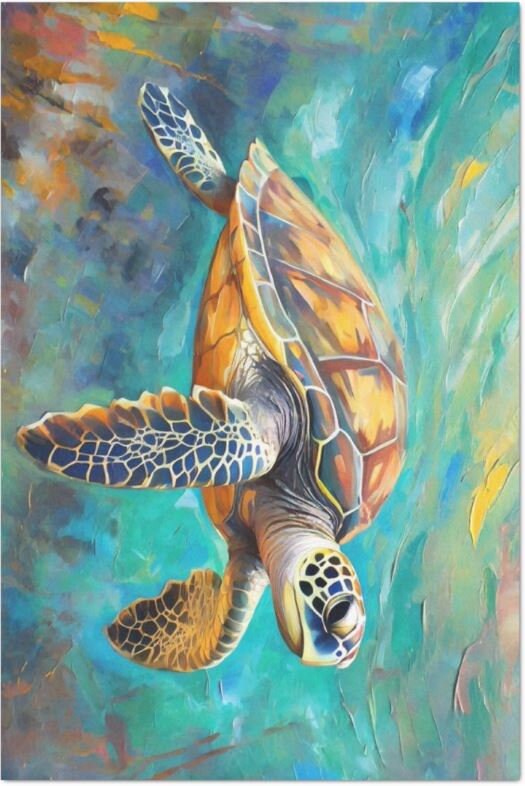 Sassy Sea Turtle Decoupage Paper (custom Sizes Available) - Etsy