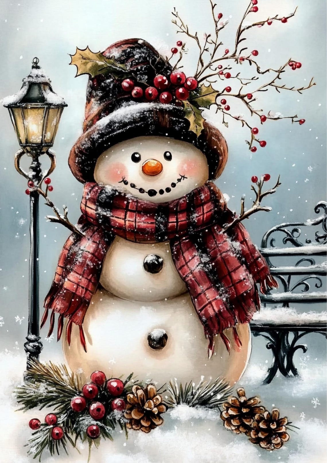 Snowflakes & Smiles Decoupage Paper (custom Sizes Available) - Etsy