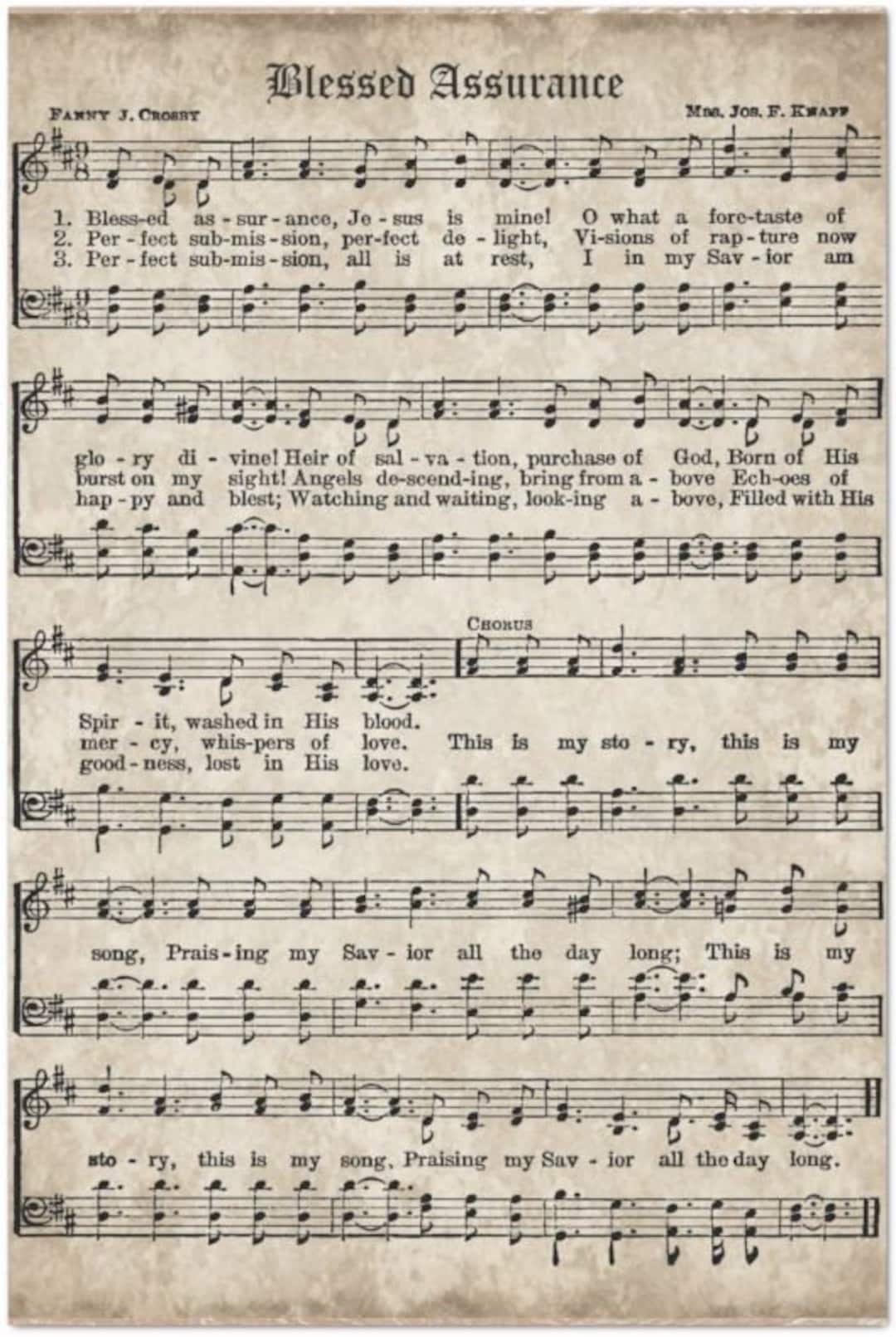 Blessed Assurance Hymn Decoupage Paper (custom Sizes Available) - Etsy