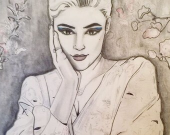 Grumpy Face Original Pencil Drawing - Etsy