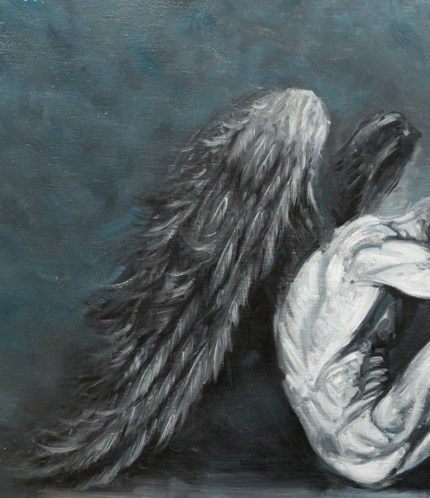 Fallen Angel Painting, Oil Painting Print, Fallen Angel Male Figure Art ...