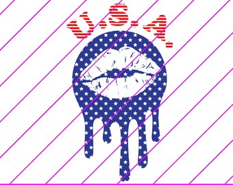 Drippy American Flag Svg - Etsy