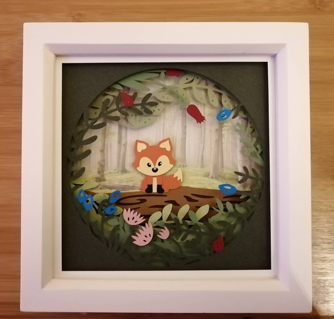 Paper Fox Shadow Box - Etsy
