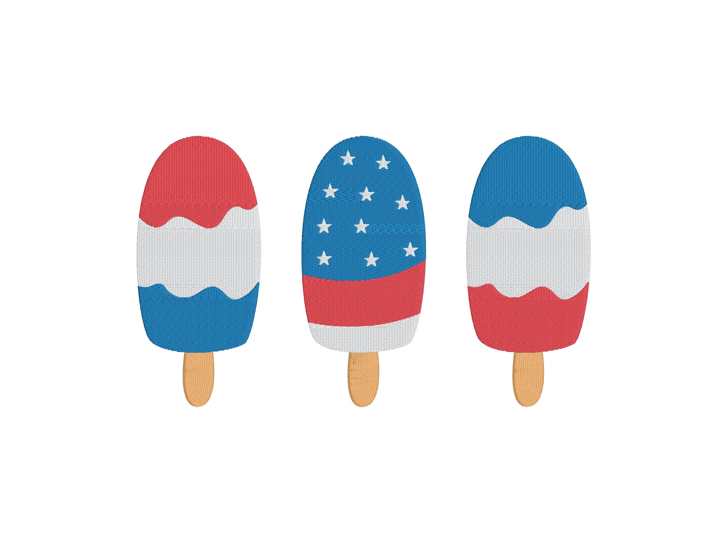 Fourth of July Machine Embroidery Design, Patriotic American Ice Cream ...