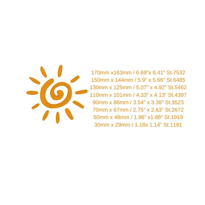 Bundle Sun Embroidery Design. Sun Machine Embroidery. Sun Filled Stitch ...