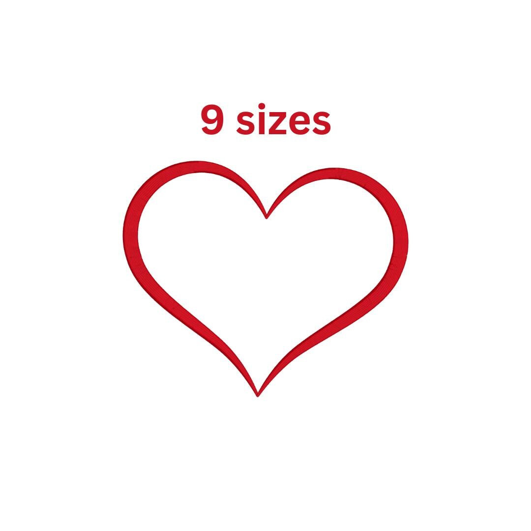 Heart Embroidery Design, Satin Heart Machine Embroidery, Valentines Day ...