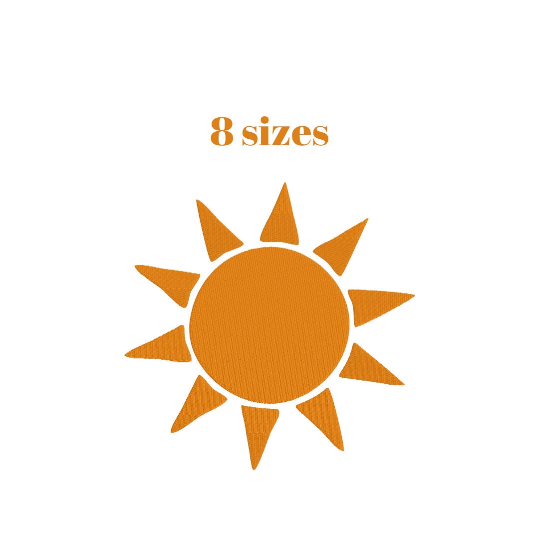 Sun Embroidery Design. Sun Machine Embroidery. Sun Filled Stitch. Sun ...