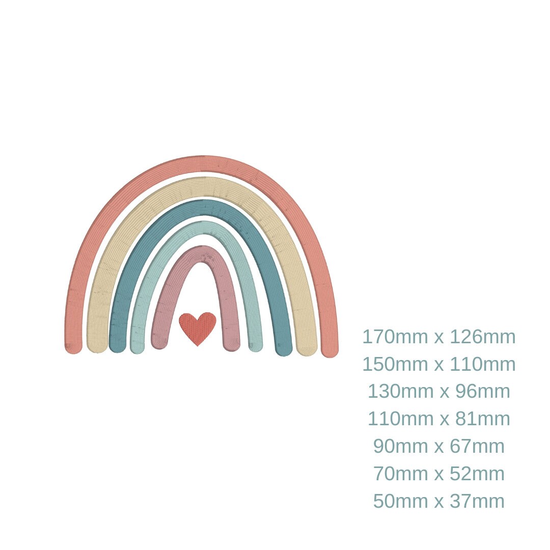 Boho Rainbow Colors Embroidery Design, Boho Rainbow Embroidery Design ...