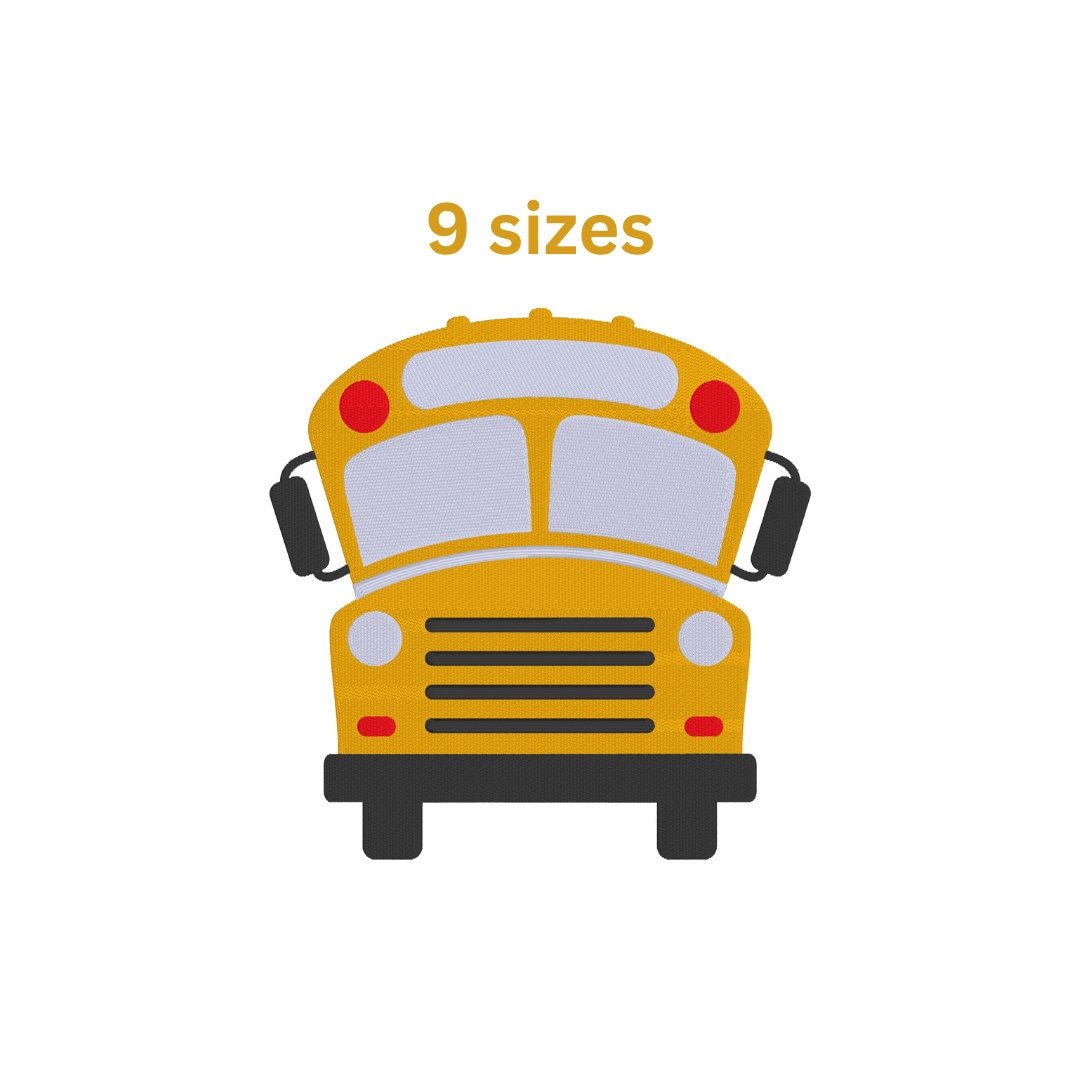 School Bus Embroidery Design, Back to School Machine Embroidery Design ...