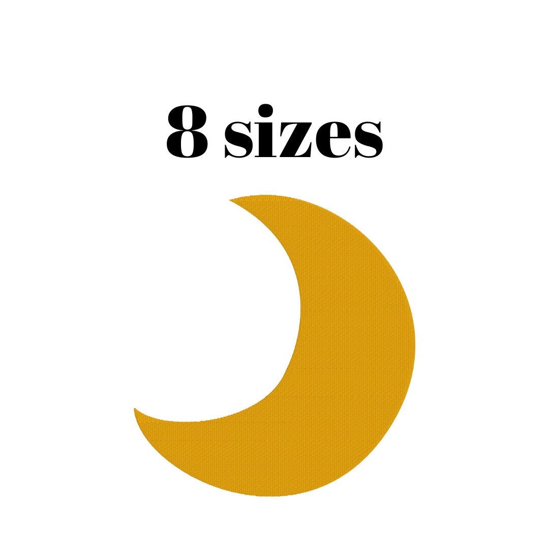 Moon Embroidery Design. Moon Machine Embroidery. Moon Filled Stitch ...