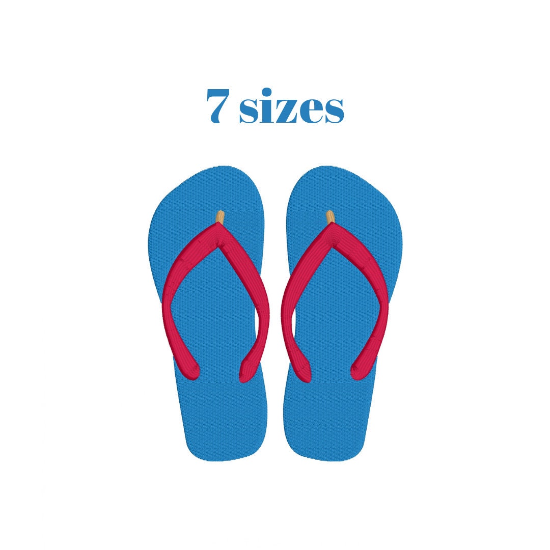 Flip Flops Embroidery Design, Instant Download, 7 Sizes, Summer ...