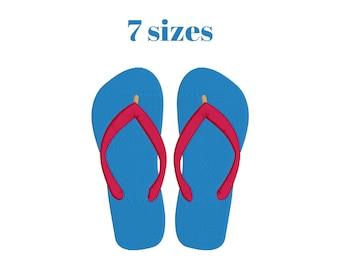 Summer Time Flip-flops Digital Embroidery Design - Etsy