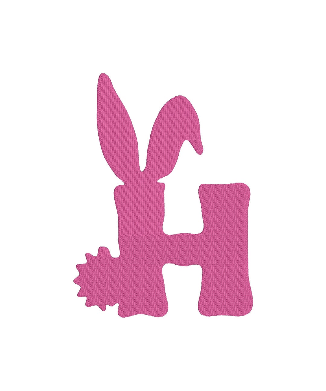 Letter H Machine Embroidery Design 3 Sizes, Bunny Alphabet Embroidery ...