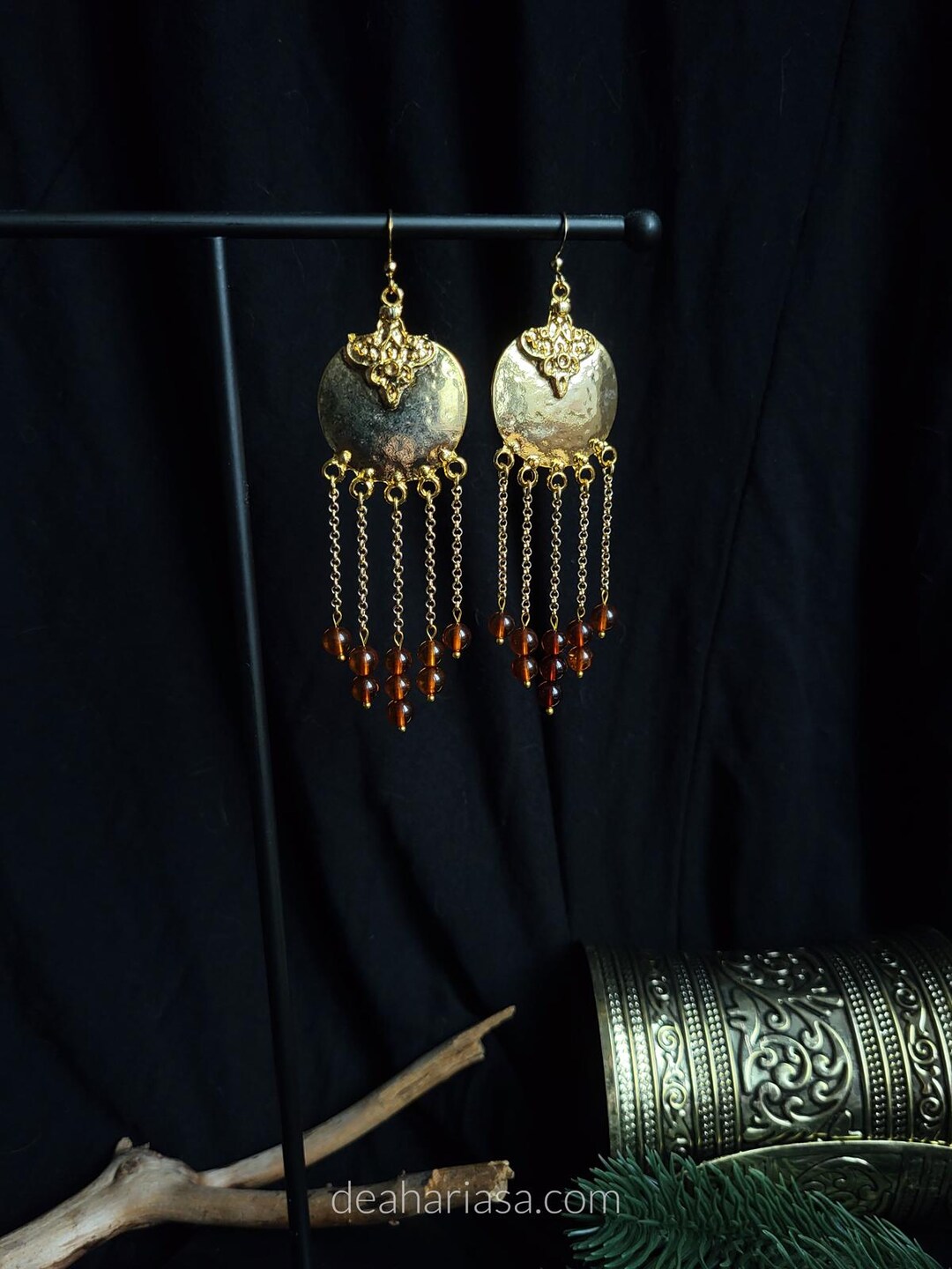 Freya Earrings With Baltic Amber, Viking Jewelry, Shieldmaiden ...
