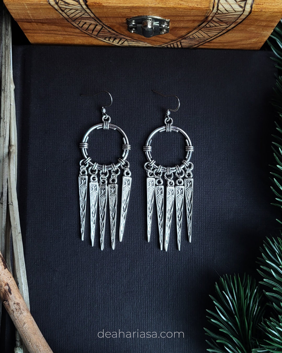 Oude Viking-oorbellen, Valkyrie Spear-sieraden, heidense godin Freya ...