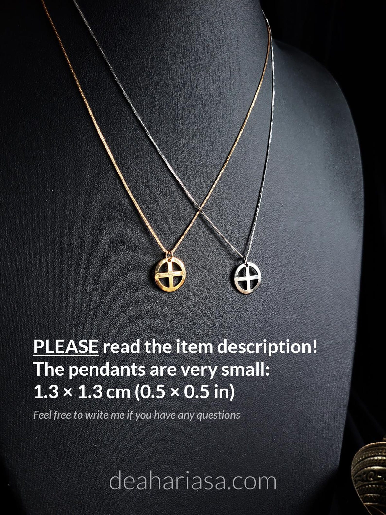 Small Solar Cross Necklace, Viking Jewelry, Sun Cross Pendant, Bronze ...