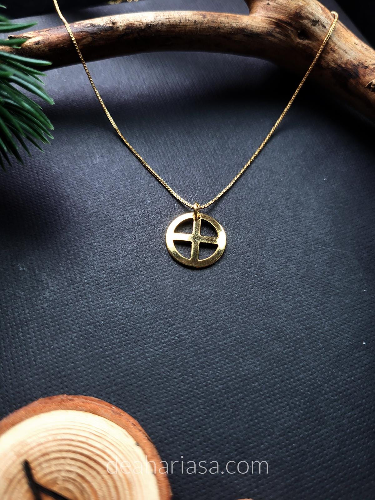 Small Solar Cross Necklace, Viking Jewelry, Sun Cross Pendant, Bronze ...