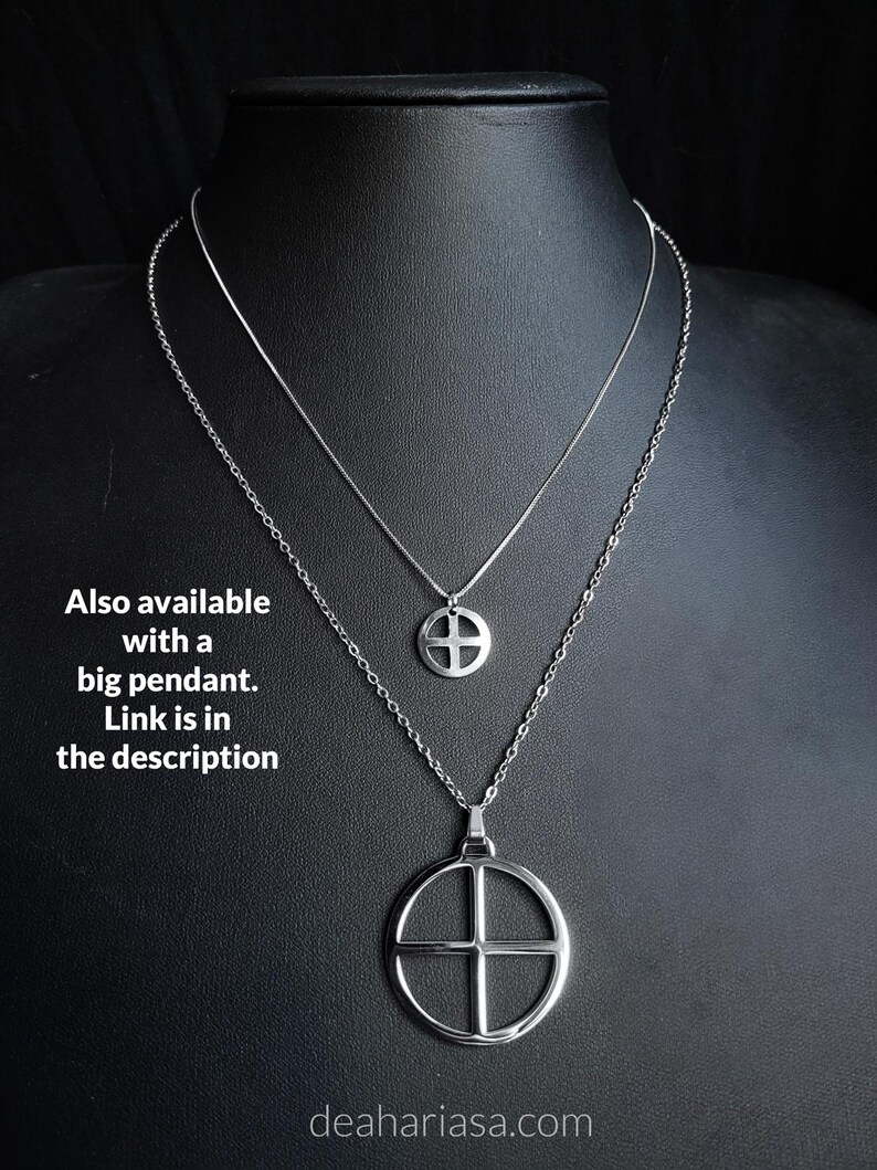 Small Solar Cross Necklace, Viking Jewelry, Sun Cross Pendant, Bronze ...
