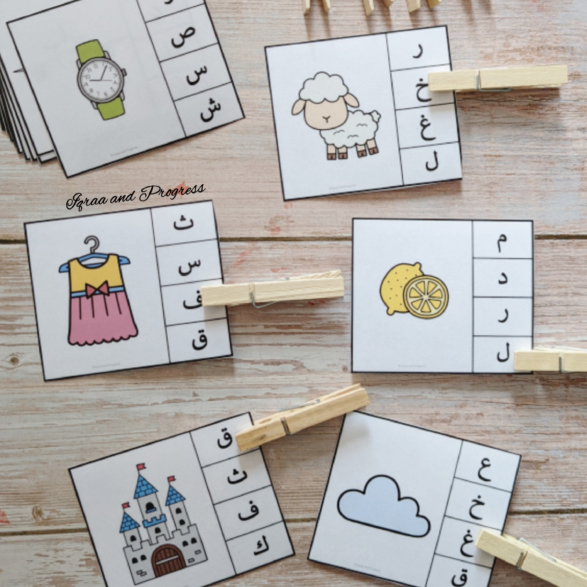 Beginning Sounds Clip Cards - Arabic Alphabet - Etsy