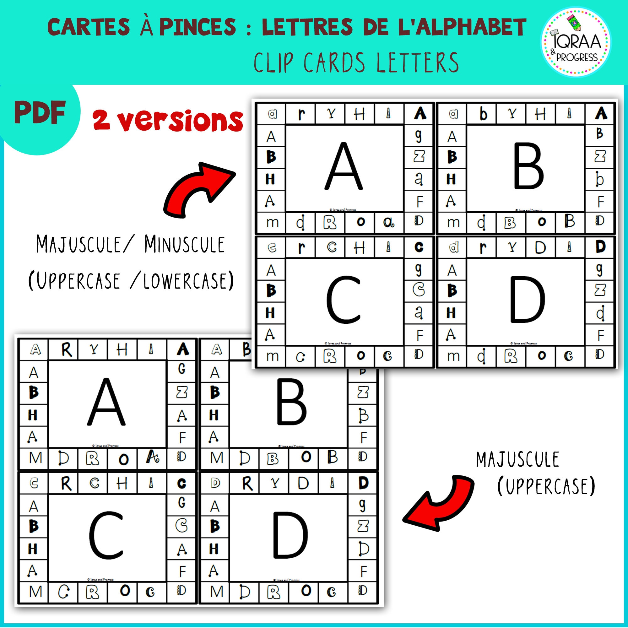 Clip Cards Letters CLIP CARDS LETTERS - Etsy