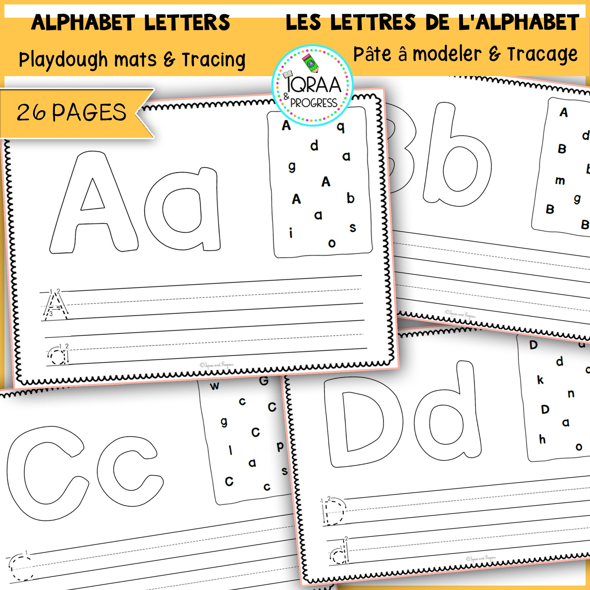 Alphabet Activities - Alphabet Play Dough Mats - Alphabet Tracing Mats ...