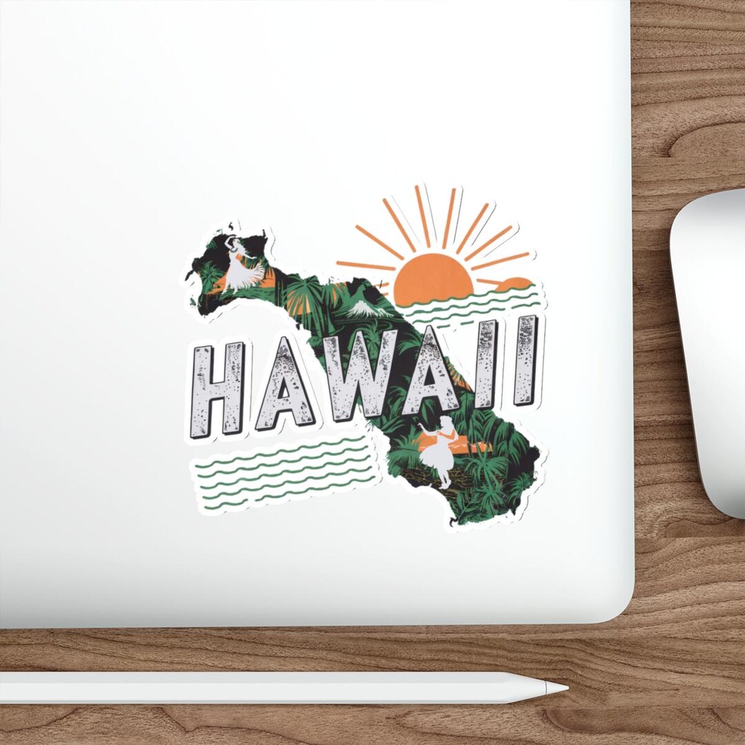 Hawaii Die-cut Stickers, Colorful Travel Decor, Vacation Souvenir ...