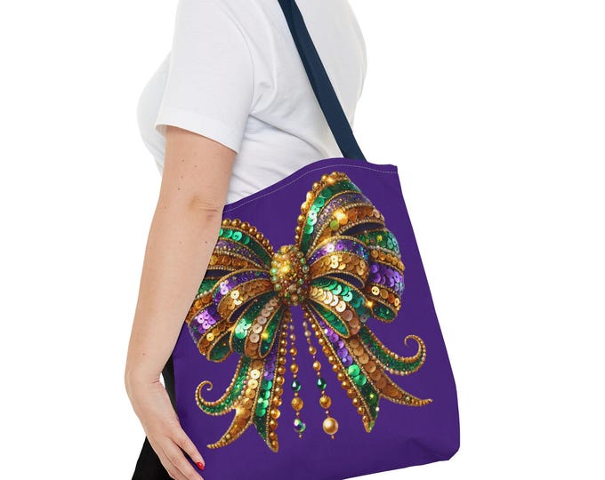Mardi Gras Tote Bag, Mardi Gras Parade Bag for Beads, Mardi Gras Party ...