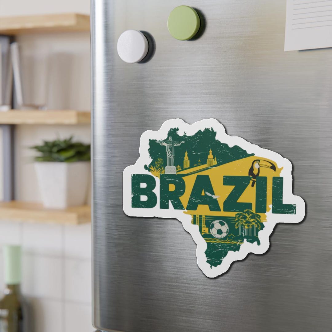 Brazil Iconic Symbols Retro Vintage - Die-cut Magnets - Etsy
