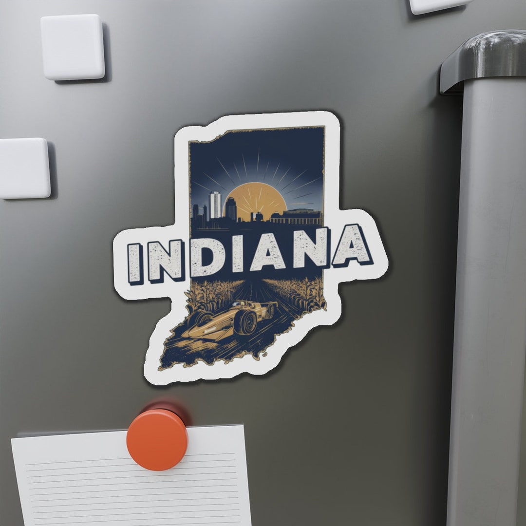 Indiana State State Iconic Symbols Retro Vintage Die-cut Magnets - Etsy