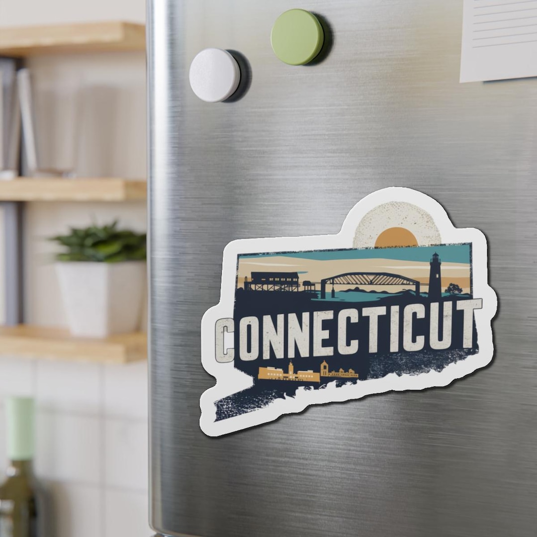 Connecticut State Magnet Set: Retro Travel Souvenir, Fridge Decor - Etsy