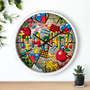 Autism Spectrum Disorder Silent Wall Clock, Teacher Appreciation Gift ...