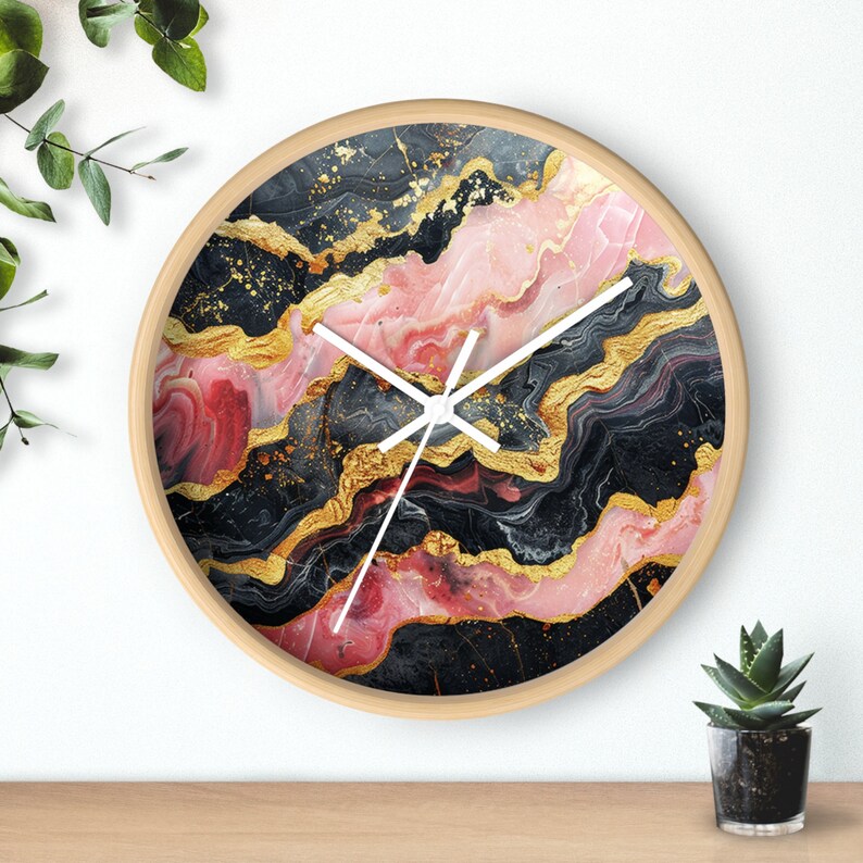 Stunning Marble Texture Effect Premium Silent Wall Clock - Etsy