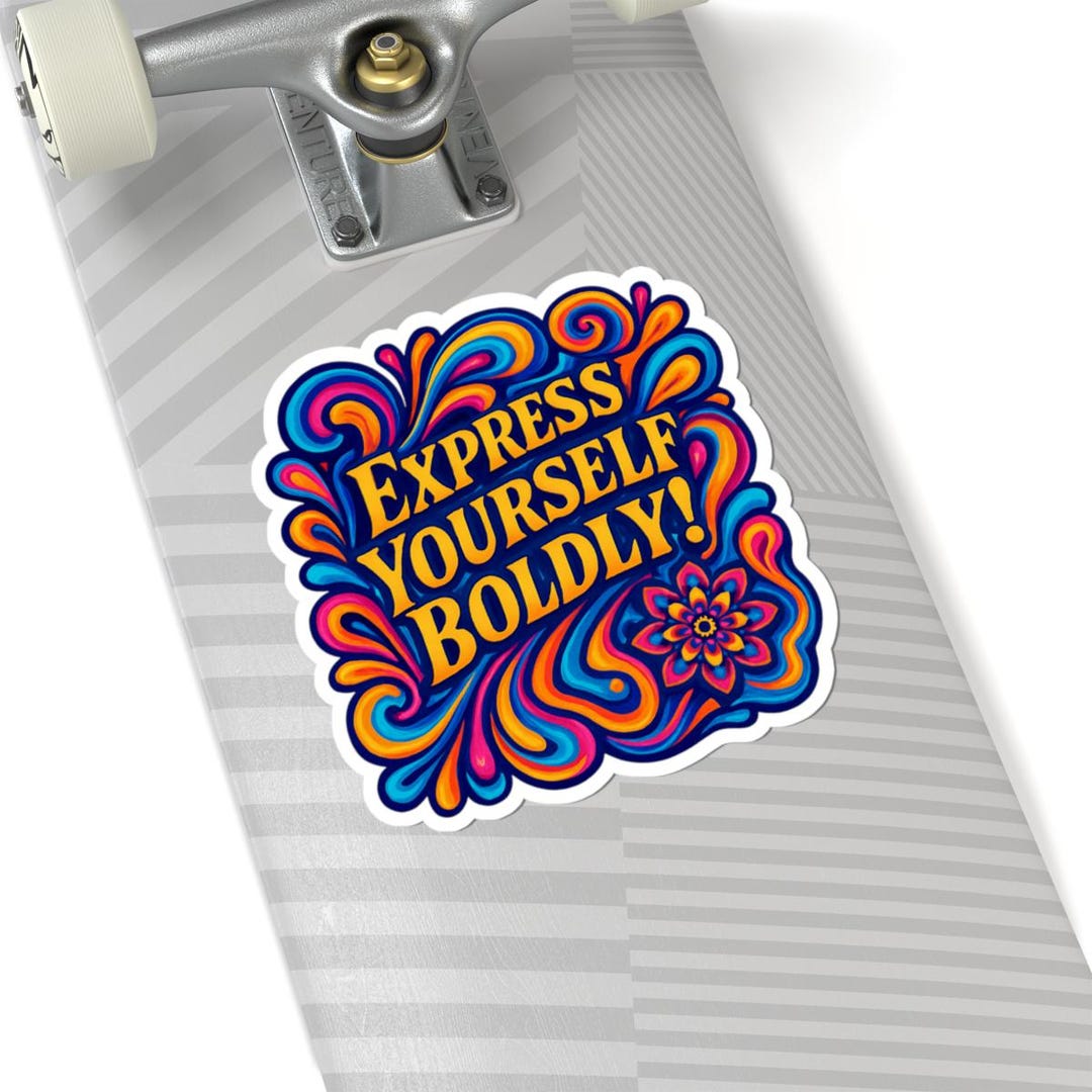 Express Yourself Boldly Kiss-cut Sticker, Psychedelic Art - Etsy
