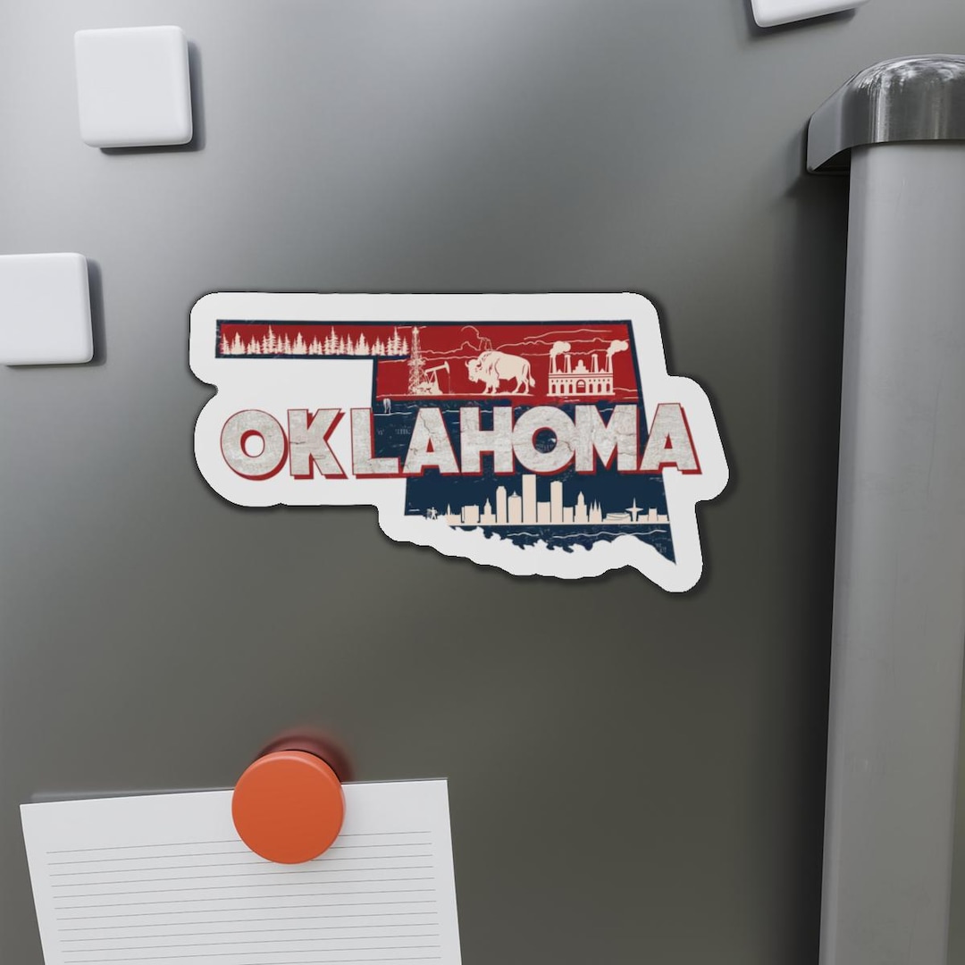 Oklahoma State Die-cut Magnets, Iconic Symbols, Retro Vintage, Fridge ...