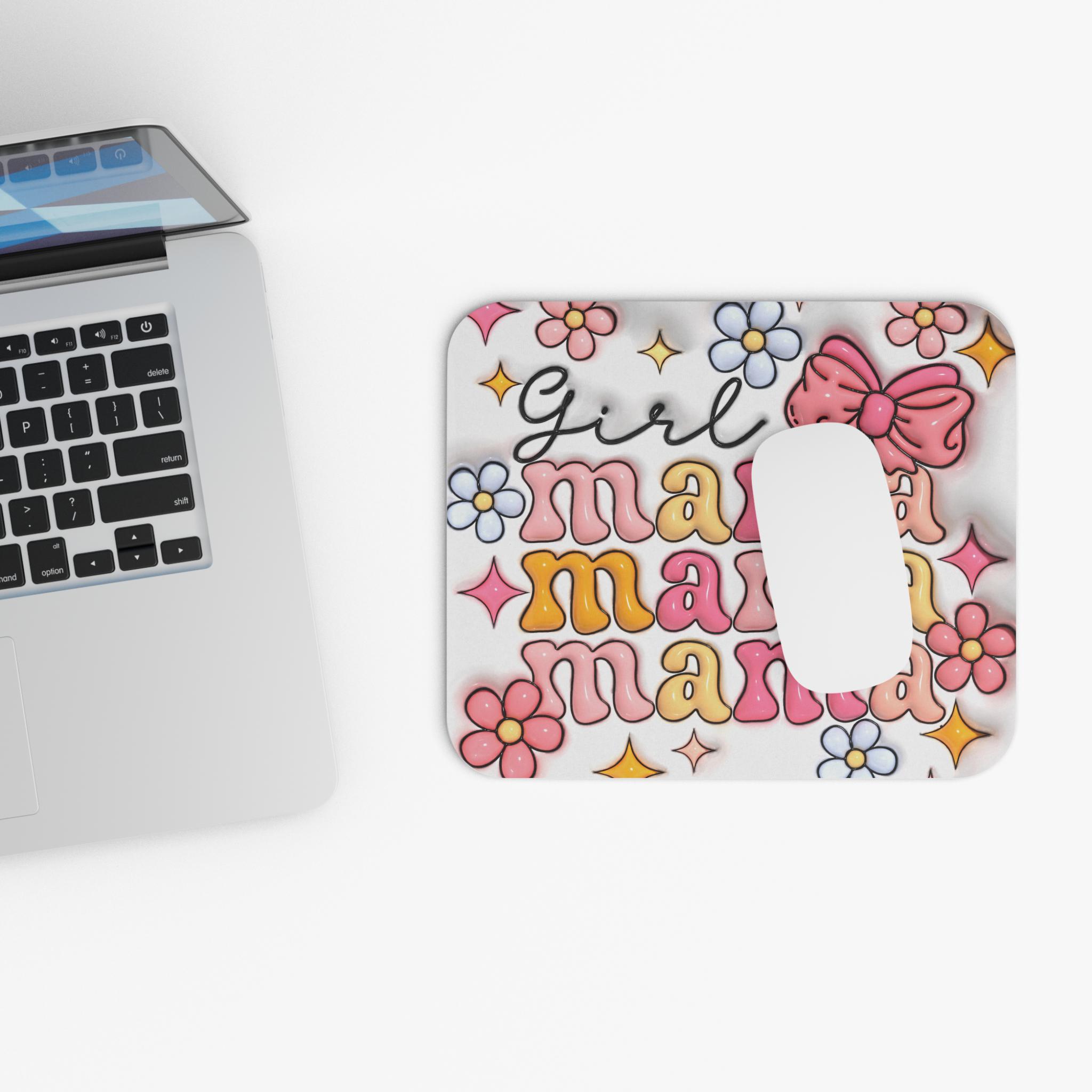 Girl Mama Floral Mouse Pad: Retro 3D Desk Decor - Etsy