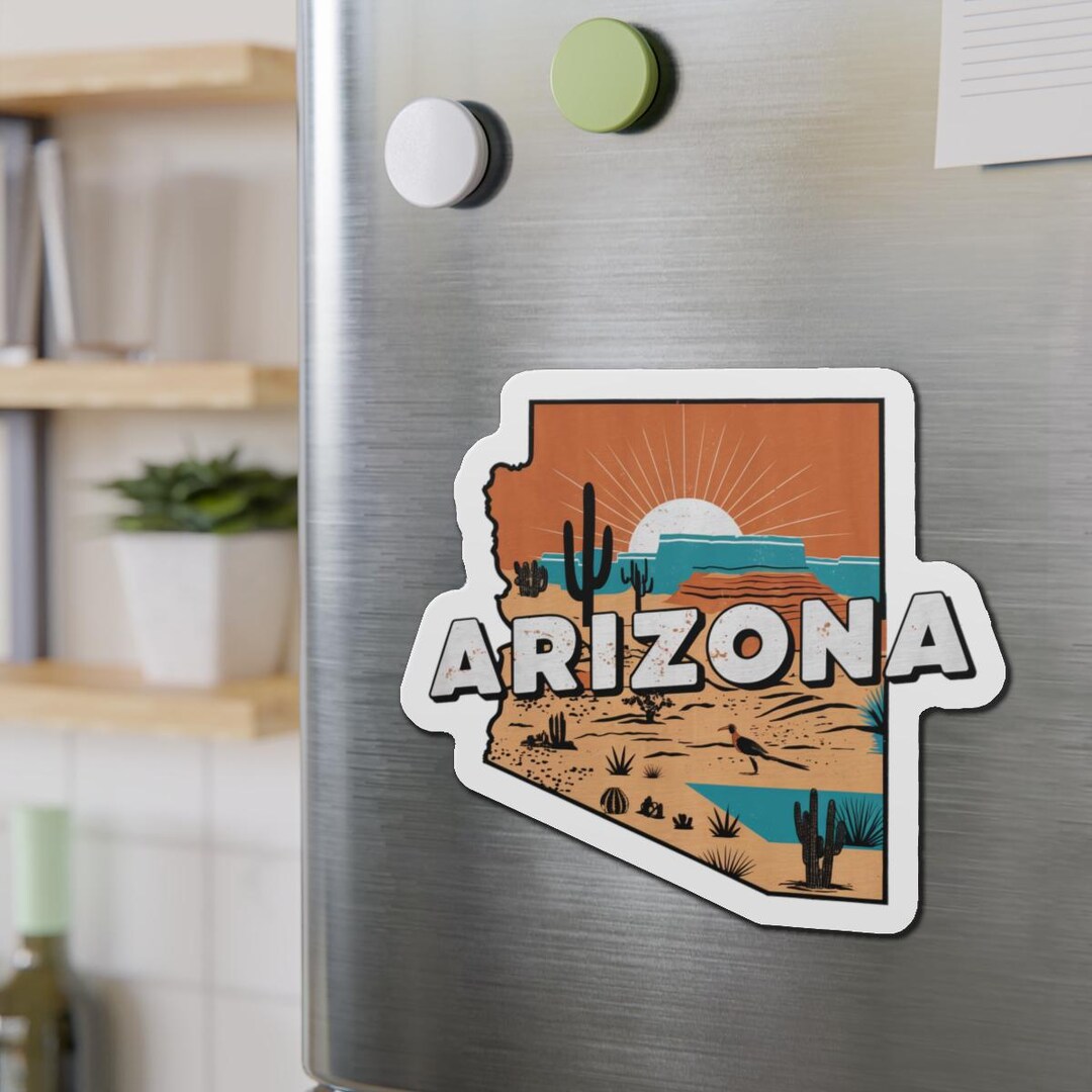 Arizona State Die-cut Magnets, Southwest Decor, Iconic Symbols, Retro ...