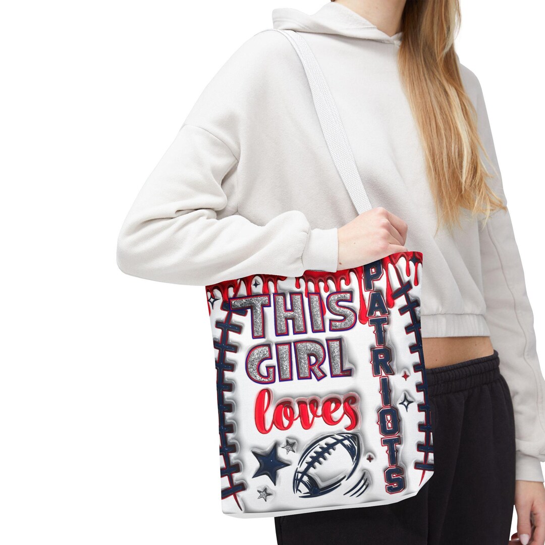 This Girl Loves Football Tote Bag, 3D Effect, Football Lover Gift ...