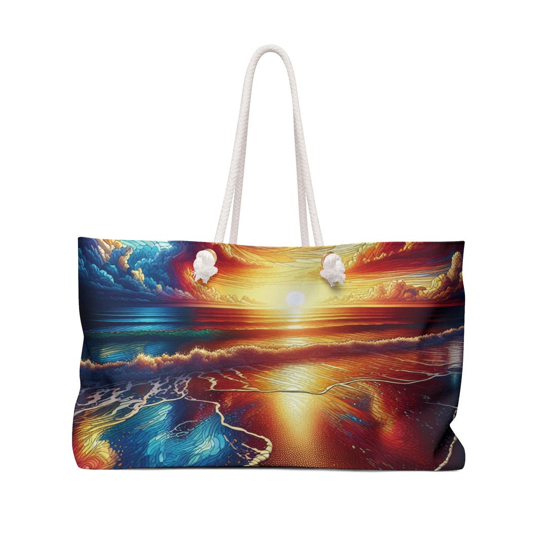Vibrant Sunset Weekender Bag: Beach Travel Tote (24" X 13") - Etsy