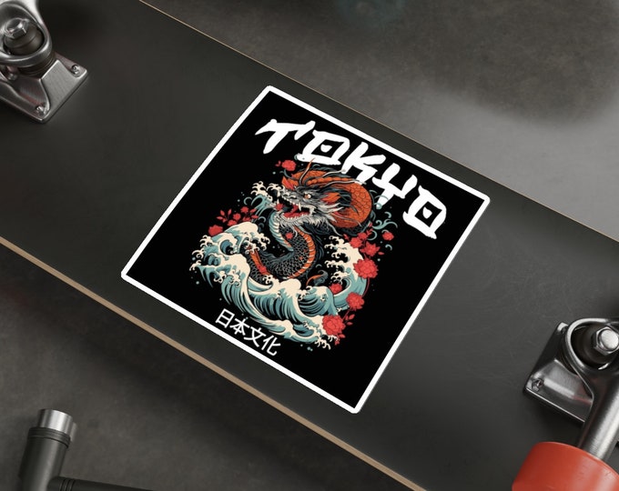 Japanese Dragon Sticker Cherry Blossom Decal Japanese Mythology Asian ...