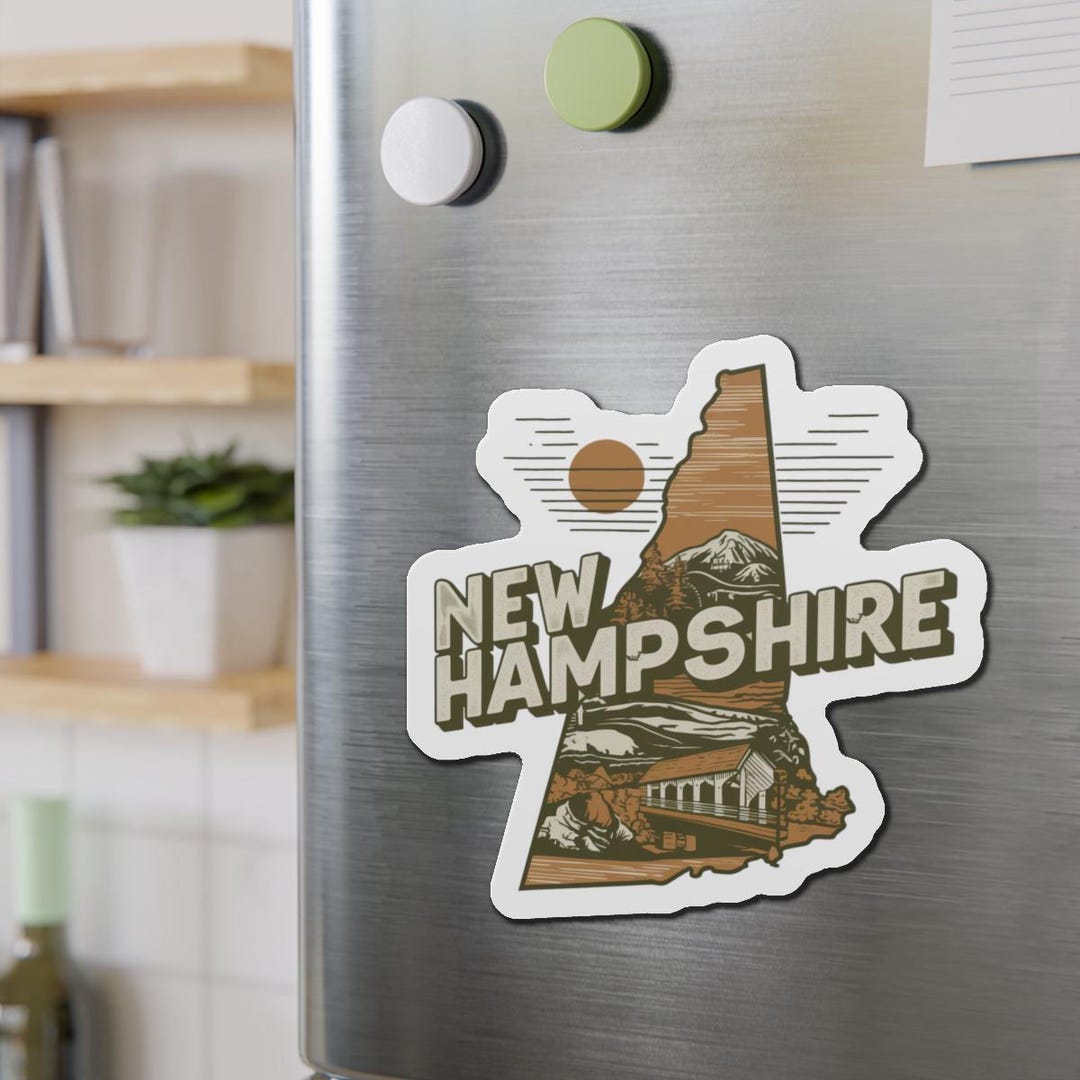 New Hampshire Iconic Symbols Die-cut Magnets Set, Retro Vintage ...