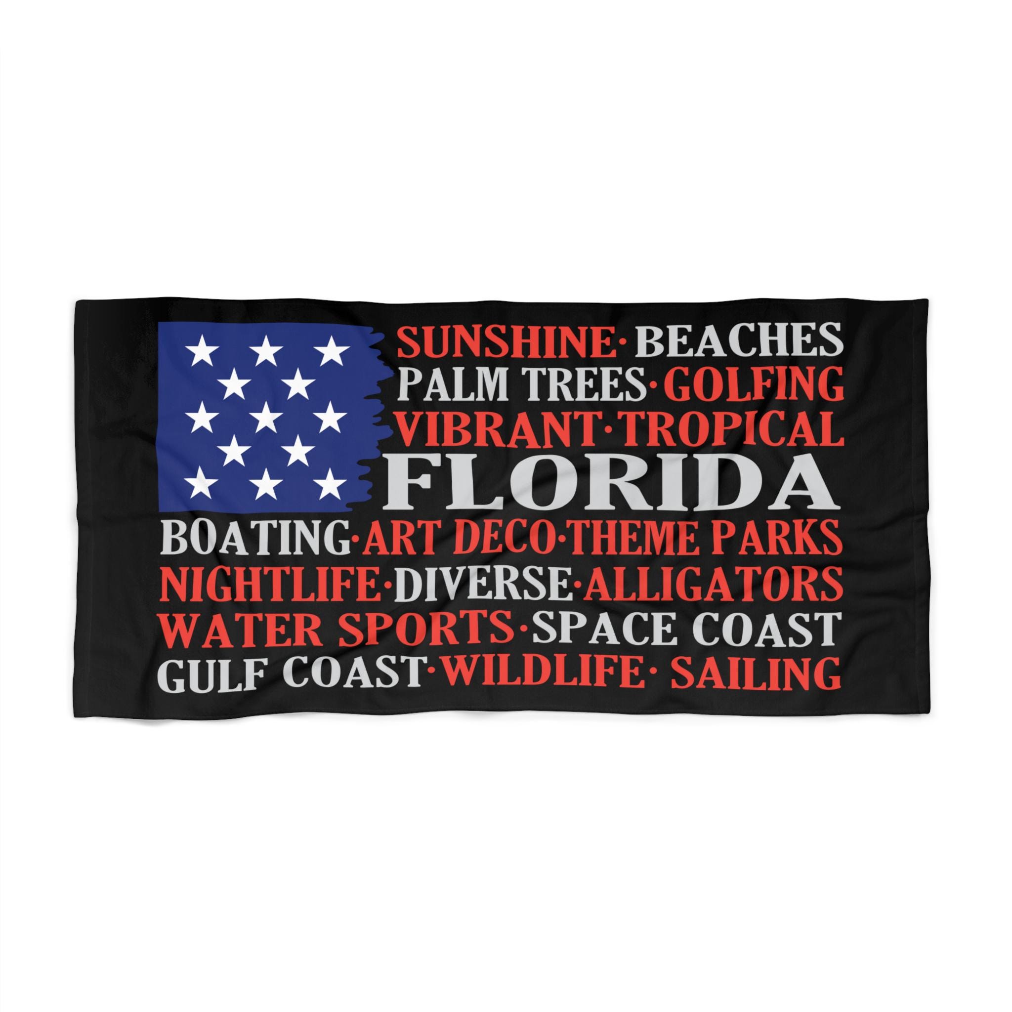 Florida Beach Towel: American Flag Patriotic Coastal Decor - Etsy