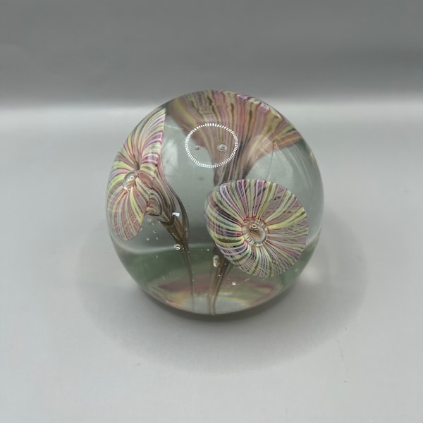 Vintage Flowers Paperweight Glass - Etsy