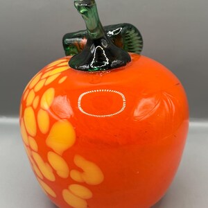 Vintage Hand Blown Glass Apple - Art Glass Aple Paperweight - Red ...