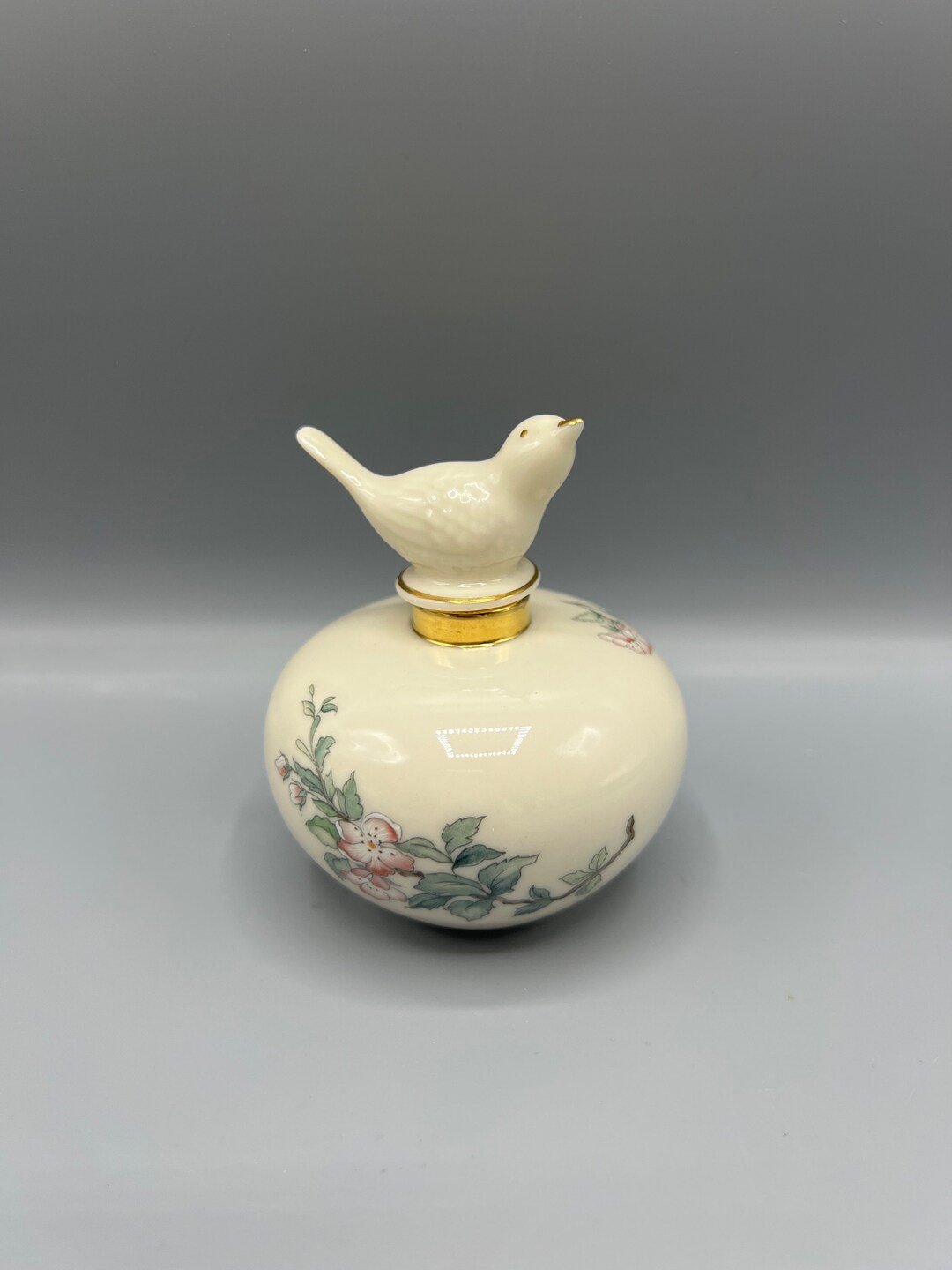 Vintage Lenox Serenade Perfume Bottle: Floral Porcelain With Bird ...