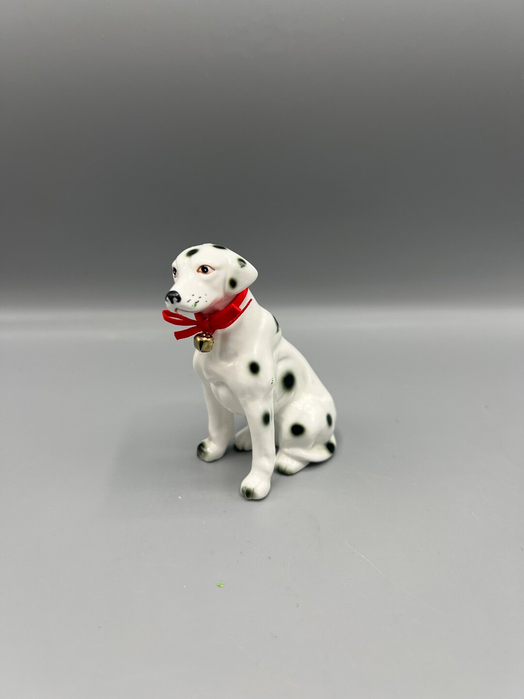 Vintage Bone China DALMATION Dog Figurine 3" W/ Red Bow and Bell - Etsy
